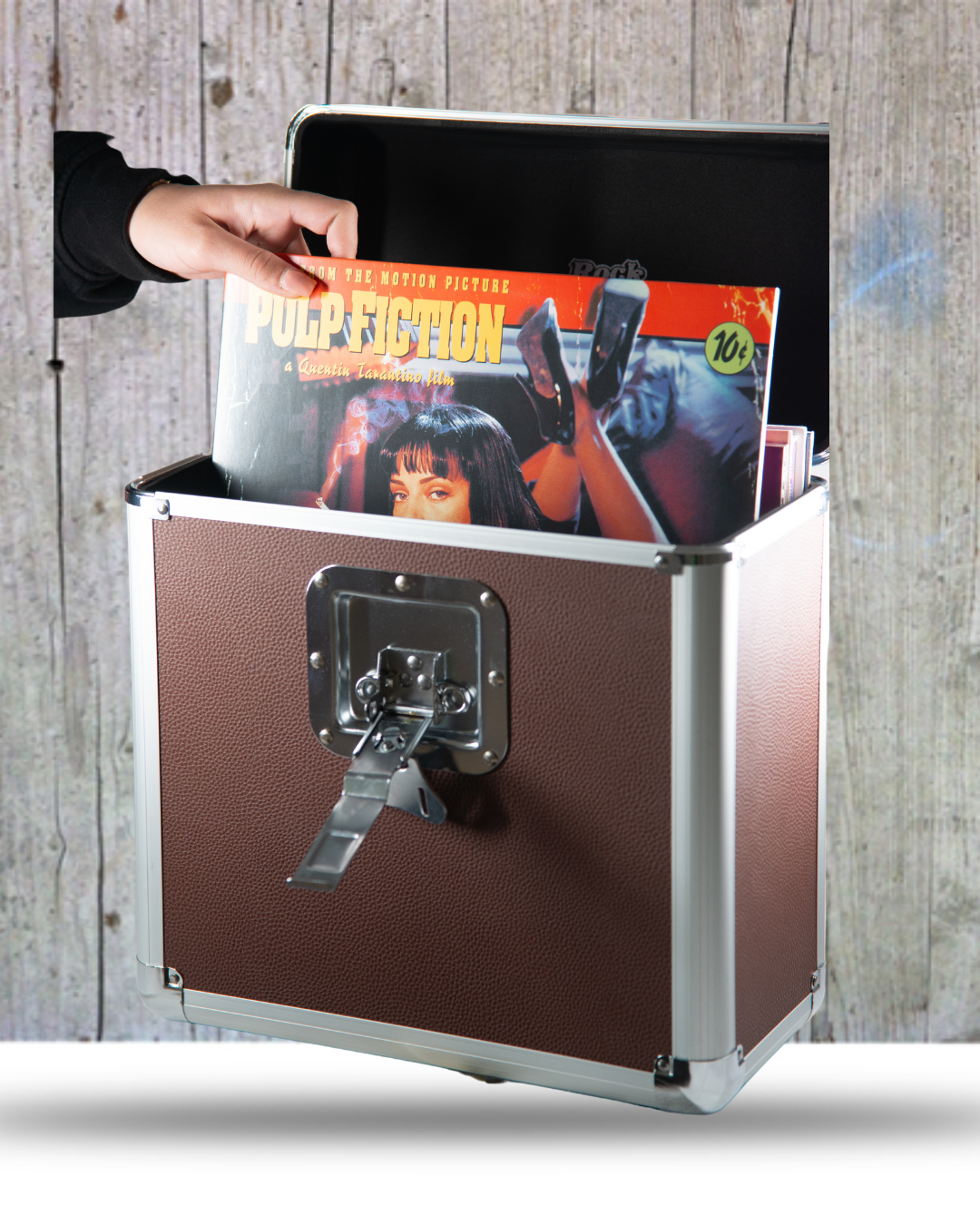 Flight Case disque vinyles 33T brown - Rock on wall